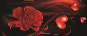 Postershop Fototapeta: Srdce s růží - 104x250 cm