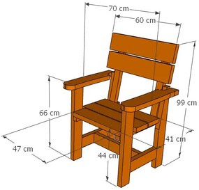 KULHÁNEK Přírodní dubové křeslo Odstín nátěru: olej - teak