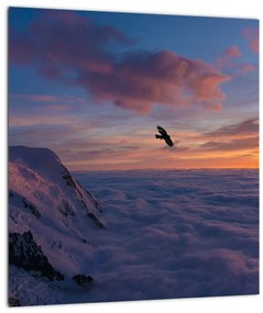 Obraz při západu slunce, Mt. Blanc (30x30 cm)