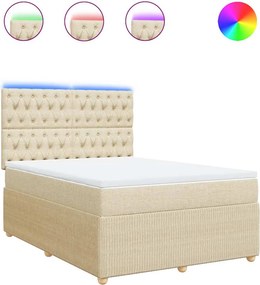 Box spring postel s matrací krémová 160x200 cm textil 3294419