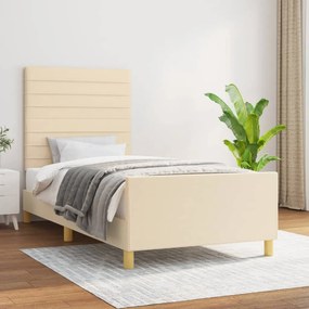 Rám postele bez matrací krémově 90x190 cm textil 3125103