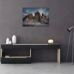 Skleněný obraz - Tři Zuby, Italské Dolomity (70x50 cm)