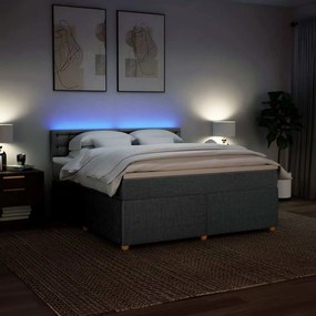 Box spring postel s matrací světle šedá 180 x 200 cm textil 3289849