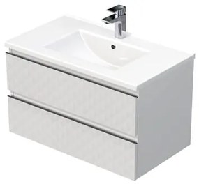 Koupelnová skříňka s umyvadlem SAT Cube Way 80x47,5x46 cm bílá mat CUBE3D802ZBMOD
