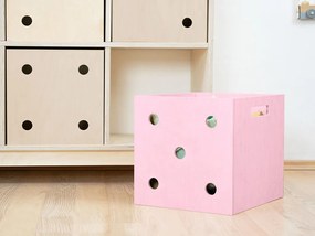 Benlemi Dřevěný úložný box DICE s čísly ve stylu hrací kostky Zvolte barvu: Růžová, Varianta: Pětka