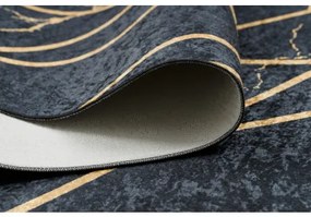 ANDRE mycí kobereček 1222 Mramor, geometrický protiskluz černo velikost 160x220 cm | krásné koberce cz