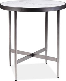 Casarredo - Komfort nábytek Kulatý odkládací stolek DOLORES C bílý mramor/šedá