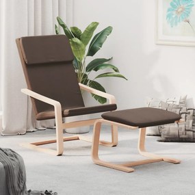 Relaxační křeslo s podnožkou tmavě hnědé textil 3154417