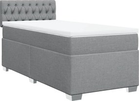 Box spring postel s matrací světle šedá 80 x 200 cm textil 3285722