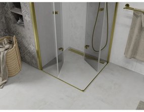 Mexen Lima Duo skládací sprchový kout 100 x 100 cm, Průhledné, Zlatá - 856-100-100-50-00-02