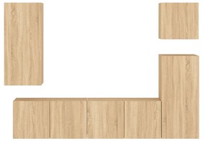 5dílná obývací stěna dub sonoma kompozitní dřevo - Default Title