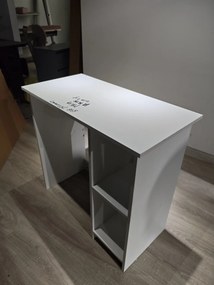 HOMCOM počítačový stůl 80 cm se 2 policemi, bílý