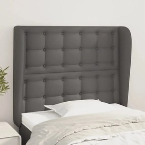 Čelo postele typu ušák šedá 93x23x118/128 cm umělá kůže 3118038