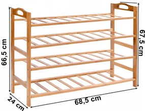 Botník NERIA 4 úrovně, bambusový