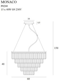 Maxlight Závěsné svítidlo Maxlight P0260 MONACO Ø 60 cm