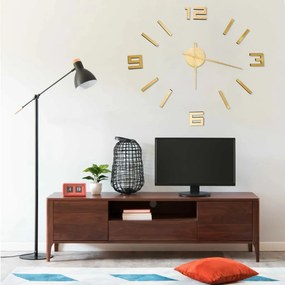 3D nástěnné hodiny moderní design zlaté 100 cm XXL 325157