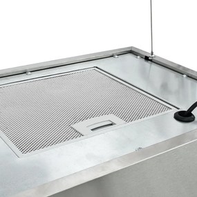 vidaXL Marketos Závěsná ostrůvková digestoř dotykový senzor LCD 55cm nerez ocel
