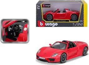 Bburago Plus Porsche 918 Spyder Red / měřítko 1:24