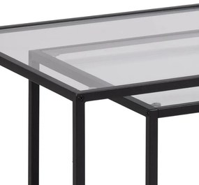 Scandi Černý skleněný konferenční stolek Darila 90 x 55 cm
