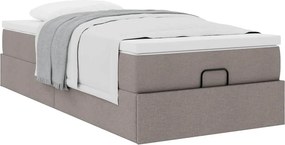 Osmanský rám postele s matrací taupe 80x200cm textil 3311068