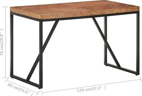 Jídelní stůl 120 x 60 x 76 cm masivní akácie a mangovník 323546