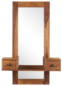 Kosmetické zrcadlo se 2 zásuvkami masivní sheeshamové dřevo - Default Title
