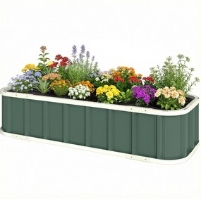 Outsunny ocelový vyvýšený záhon s click-lockem a zahnutými hranami — 136 × 52 × 31 cm — světle zelený | Aosom