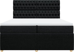 Box spring postel s matrací černá 200x200 cm textil 3292172