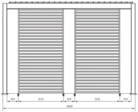 BIZZOTTO Hliníková pergola s uzavíracími lamelami OCEAN 3,6x3,6 m 0795790