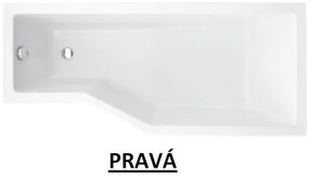 BESCO Asymetrická vana ESTE Nožičky k vaně - Bez nožiček, Rozměr vany - 150 × 75 cm, Způsob provedení - Levé - VANEST15L