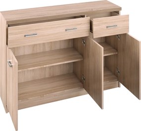 Komoda 3D2S, dub sonoma, TOPTY TYP 23
