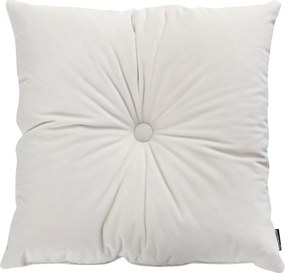 Sametový polštář Velvet s knoflíkem barva krémová látka lesklé, sametová