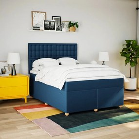 Box spring postel s matrací modrá 140x200 cm textil 3291323