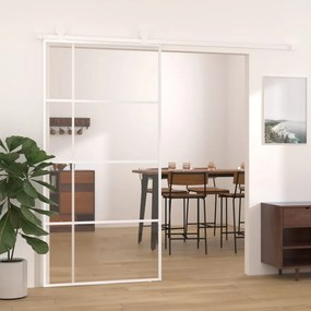 vidaXL Posuvné dveře ESG sklo a hliník 102,5 x 205 cm bílé