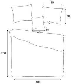 BAMBUSOVÉ LOŽNÍ POVLEČENÍ STRIPE STRIPE BEIGE 180X200CM, 2KS 70X80CM, 4KS 40X40CM BÉŽOVÁ