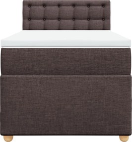 Box spring postel s matrací tmavě hnědá 90x200 cm textil 3288880