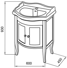 Sapho Retro 735140 umyvadlová skříňka 60 x 80 cm buk