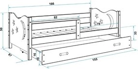 Dětská postel MIKOLAJ 160x80 cm Bílá Bílá