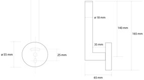 Sapho, X-ROUND GOLD držák toaletního papíru rezervní, zlatá, XR701GB