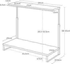 Bílý kovový stojan na monitor Tower – YAMAZAKI