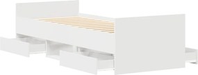 Rám postele s hlavovým a nožním čelem bílý 100 x 200 cm 3203796