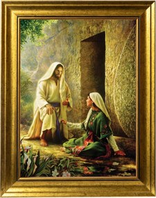 Maria Magdalena Ježíš Kristus Obraz Ve Zlatém Moderním Rámu 30X40