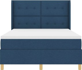 Postel s boxspringem s čelo Modrá 160 x 200 cm textil 3341846