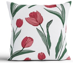 MK Lůžkoviny Bavlněný povlak na polštář Renforcé 40 x 40 cm - Tulipány