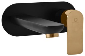 Slezák - RAV Vodovodní baterie umyvadlová vestavěná VLTAVA černá matná/zlato  Barva: Černá mat/zlatá