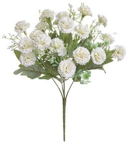 Umělá kytice 20 karafiátových květů s listy Barva: Bílá