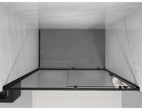 Mexen Exo, posuvné dveře do otvoru 135x200 cm, 6mm čiré sklo, černý profil, 8151-135-000-70-00