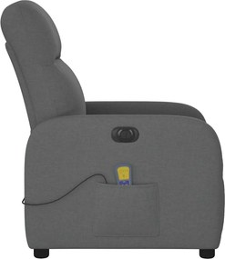 Elektrické masážní polohovací křeslo tmavě šedé textil 3302963
