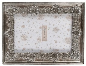 Stříbrný fotorámeček s motivem květin Lonneke – pro fotografii o velikosti 10x15 cm