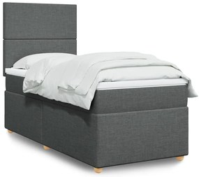 Box spring postel s matrací tmavě šedá 90x190 cm textil 3293429